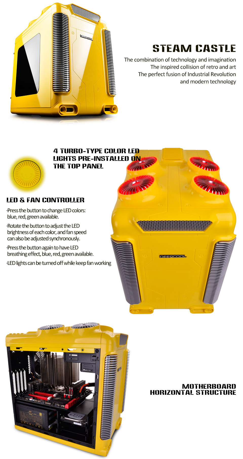 Buy Deepcool Steam Castle Small Form Factor Chassis Yellow [DP-MATX ...