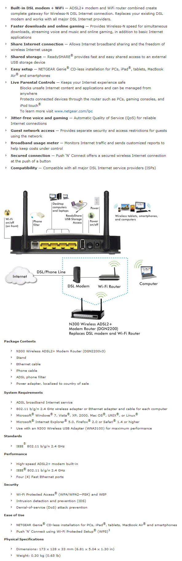 Buy Netgear DGN2200 N 300 ADSL2+ Modem Router [DGN2200] | PC Case Gear ...