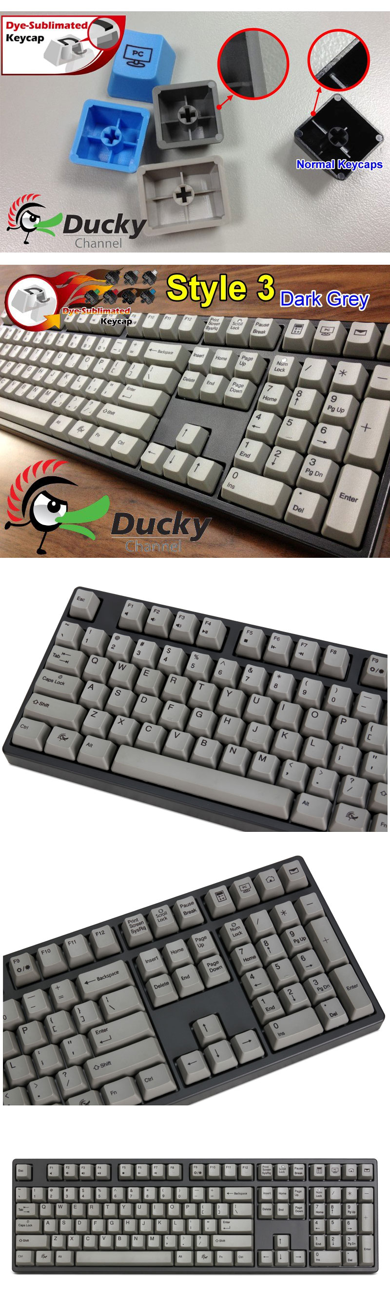 Buy Ducky DK9008G2 Pro PBT Grey Mech Keyboard (Cherry Black) [DK9008G2 ...