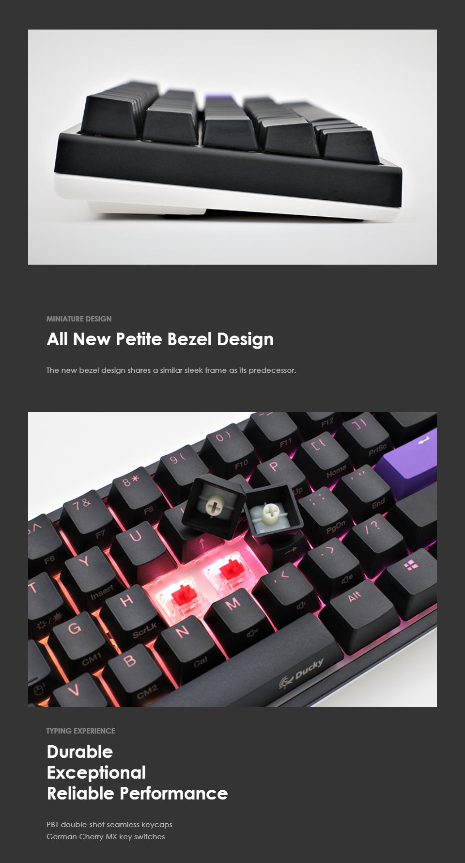 Buy Ducky Mecha Mini RGB Mechanical Keyboard Silent Red [DKME1961ST ...