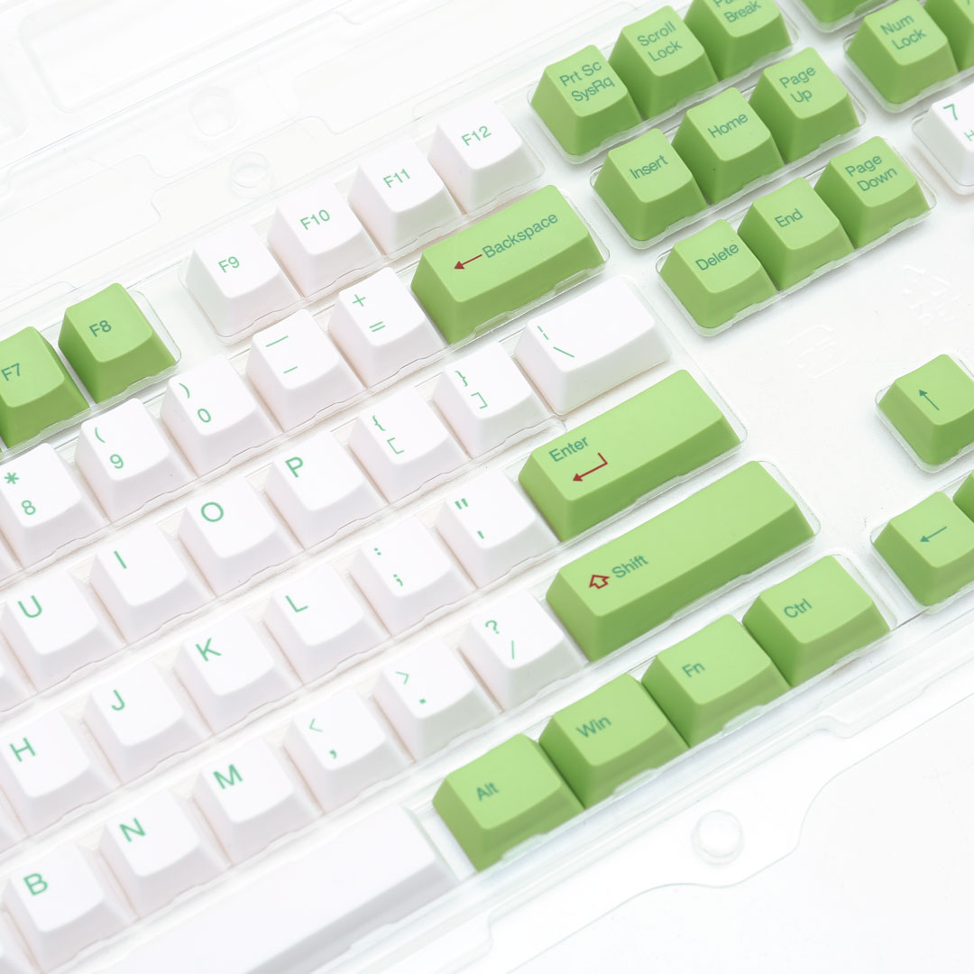 Buy Ducky PBT Doubleshot 108-Key Keycap Set Green and White [DKSA108 ...