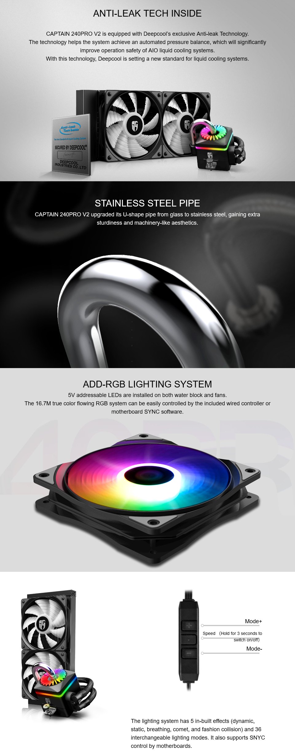Buy Deepcool Gamer Storm Captain 240PRO V2 RGB AIO Liquid CPU Cooler ...