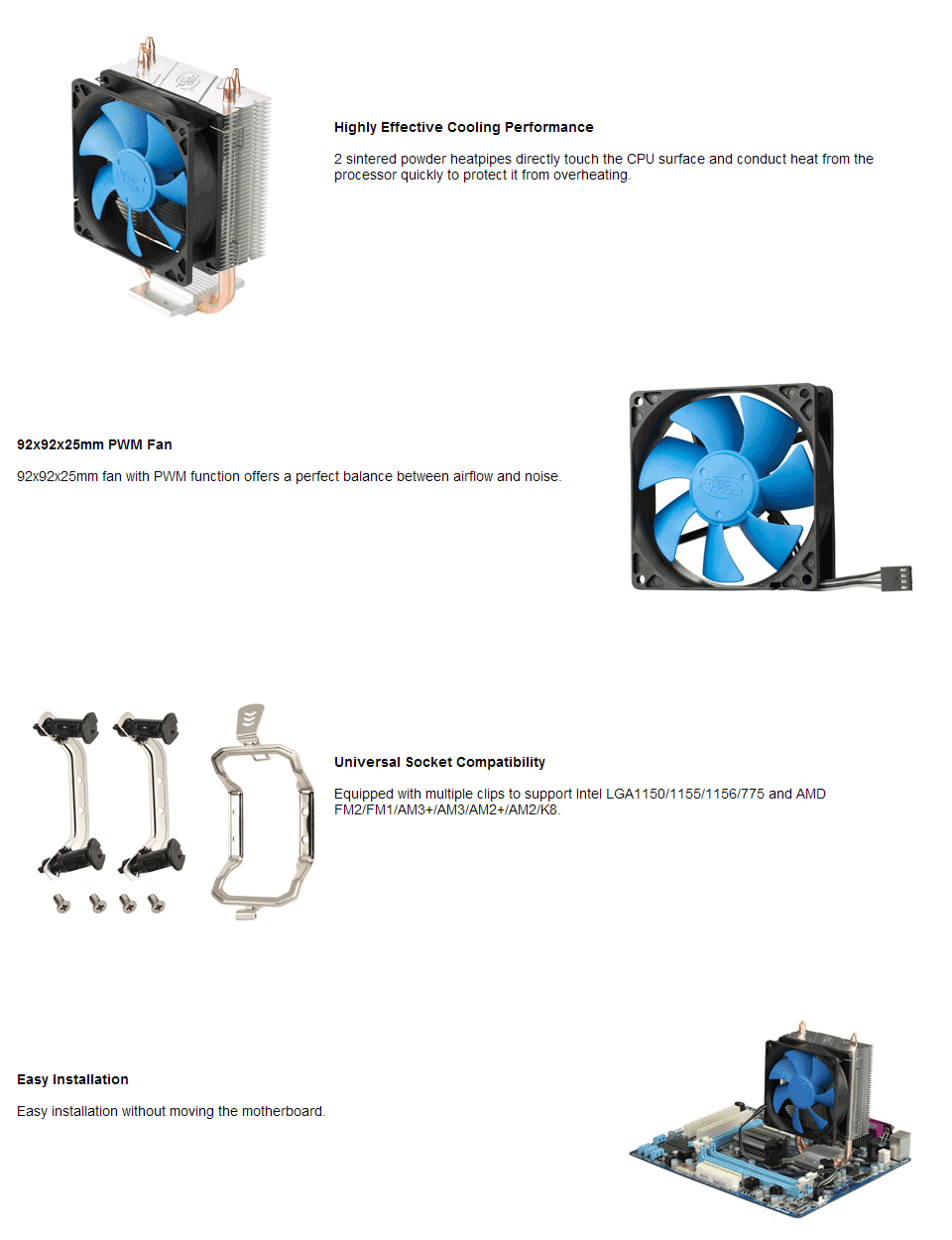 Buy Deepcool Gammaxx 200 CPU Cooler [CFAN-GAMMAXX200] | PC Case Gear ...