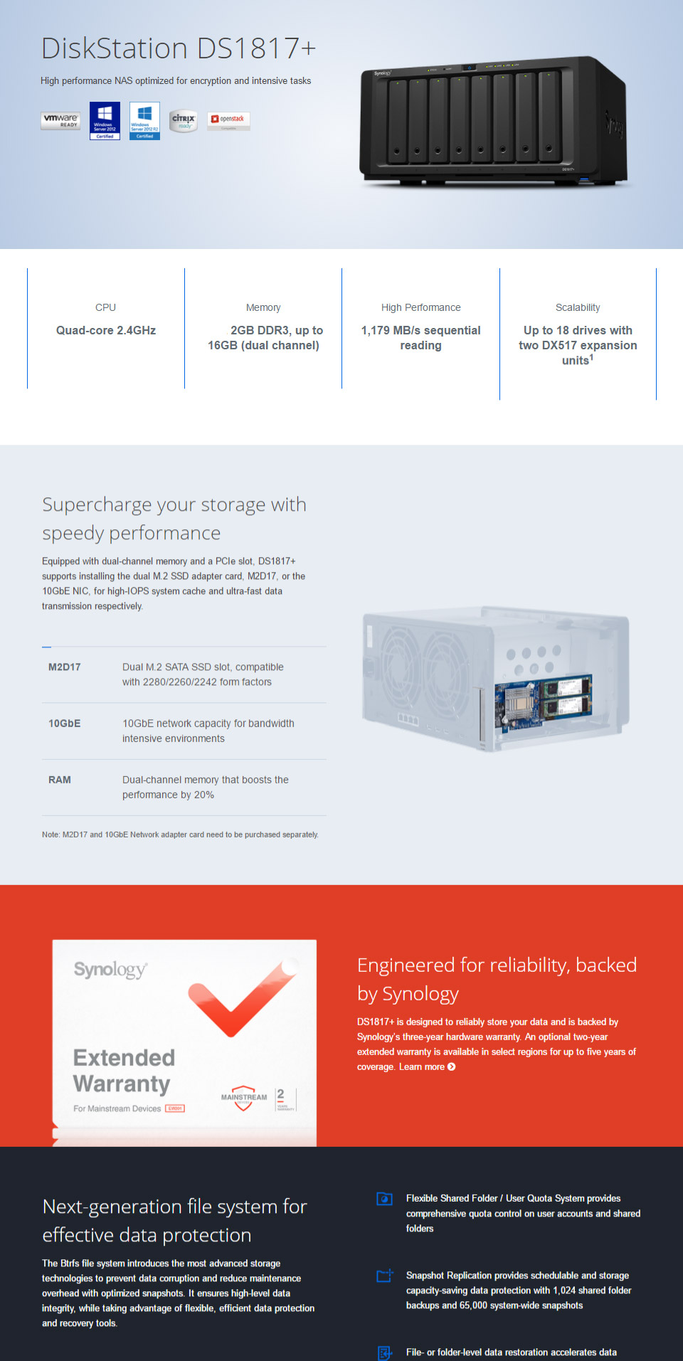 Buy Synology DiskStation DS1817+ 8 Bay NAS [DS1817+2GB] | PC Case Gear ...