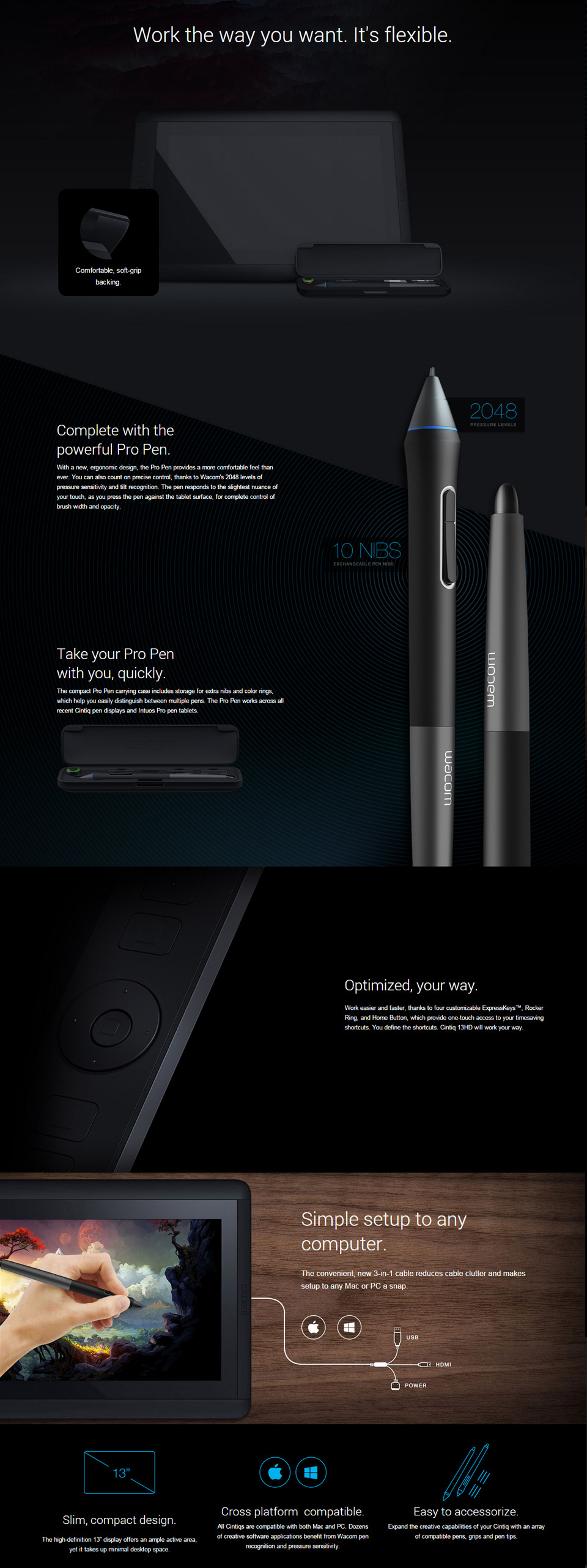 Buy Wacom CintiQ 13HD Creative Pen Display [DTK-1301/K0-C] | PC Case Gear Australia