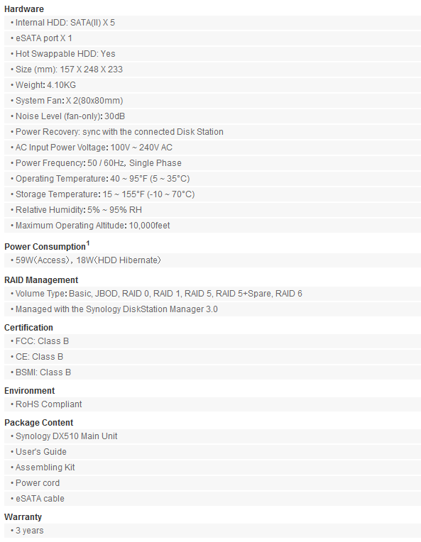 Buy Synology DX510 Expansion Unit [DX510] | PC Case Gear Australia