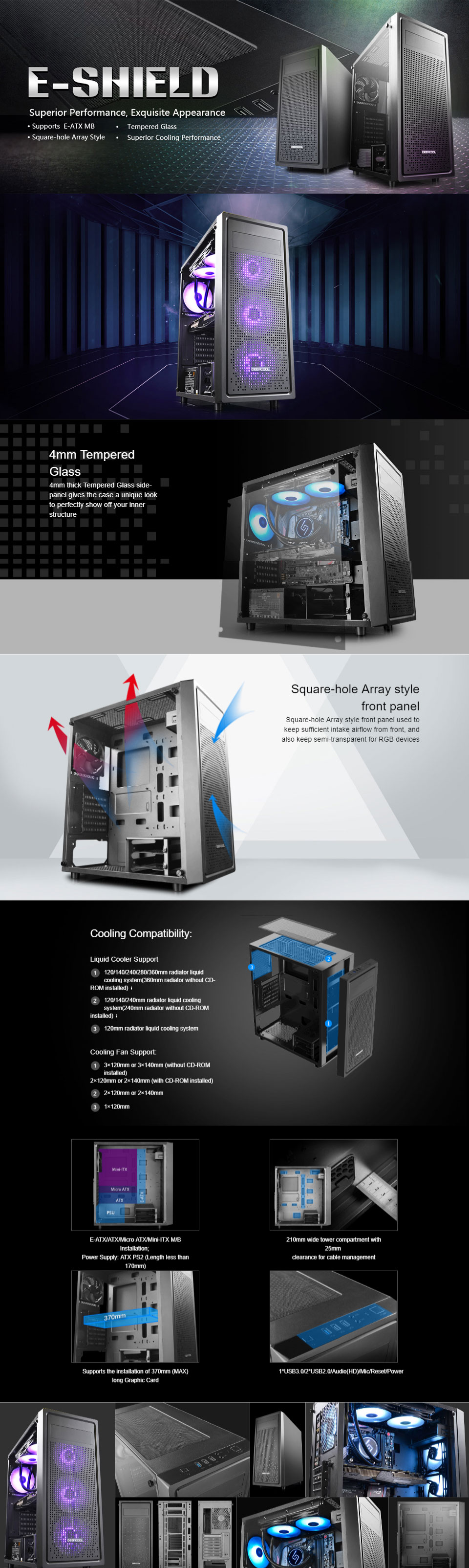 Buy Deepcool E-Shield Full Tower Case [DP-ATX-E-SHIELD] | PC Case Gear ...