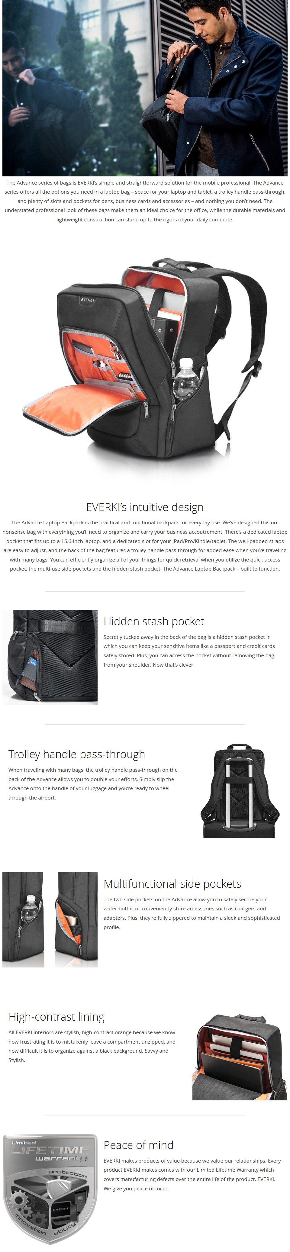 Buy Everki 15.6in Advance Laptop Backpack [EKP107] | PC Case Gear Australia