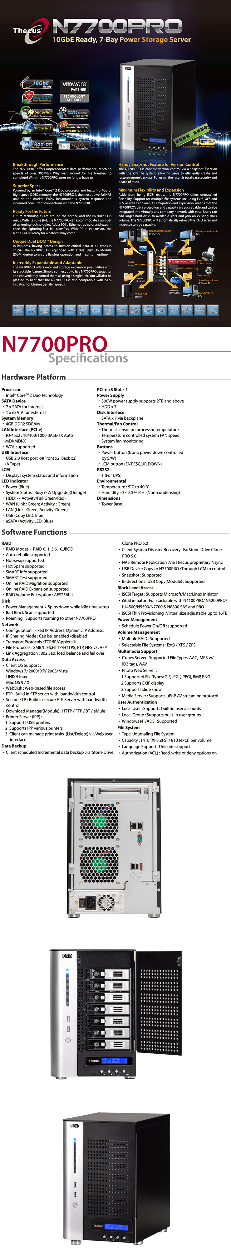 Buy Thecus N7700 PRO NAS [N7700-PRO] | PC Case Gear Australia