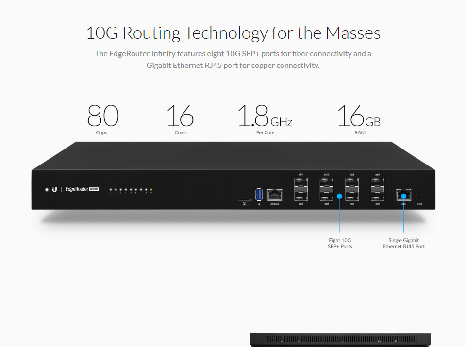 Buy Ubiquiti 10G SFP+ EdgeRouter Infinity [ER-8-XG] | PC Case Gear ...