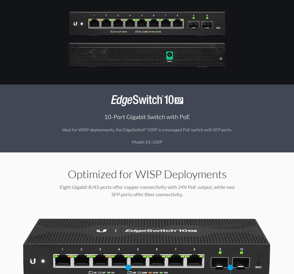 Buy Ubiquiti EdgeSwitch 10xP 10-Port Switch with PoE [ES-10XP] | PC ...