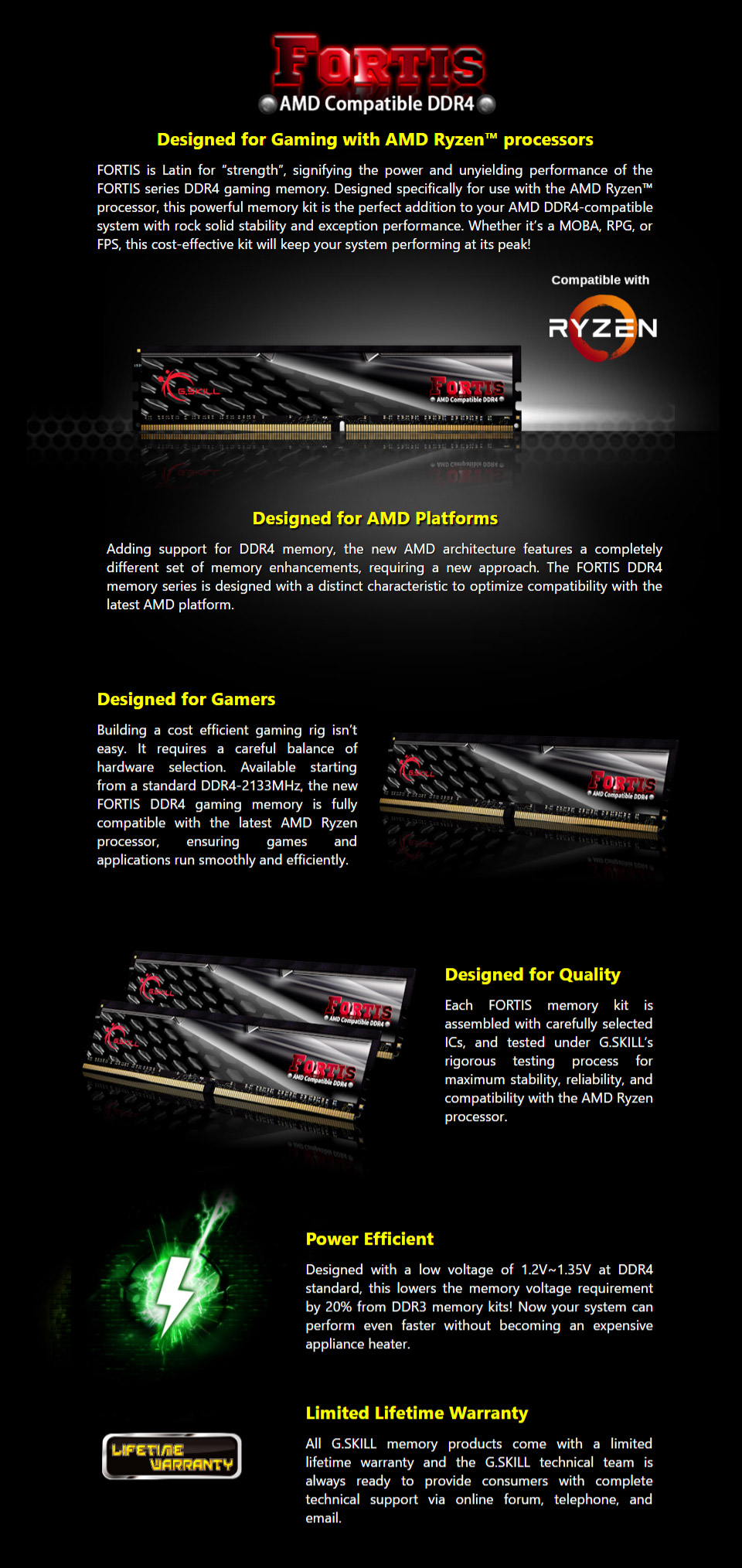 Buy G.Skill Fortis 16GB (2x8GB) 2133 CL15 DDR4 [F4-2133C15D-16GFT] | PC ...