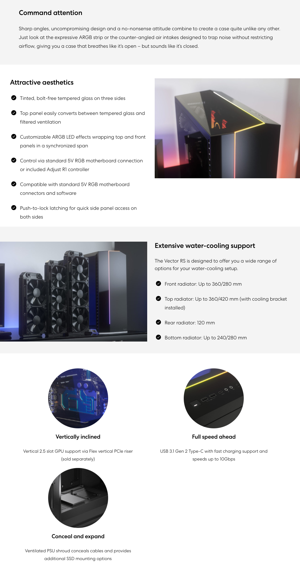 Buy Fractal Design Vector RS Dark Tempered Glass Case [FD-C-VER1A-02 ...