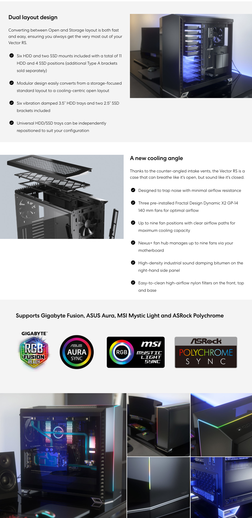 Buy Fractal Design Vector RS Dark Tempered Glass Case [FD-C-VER1A-02 ...