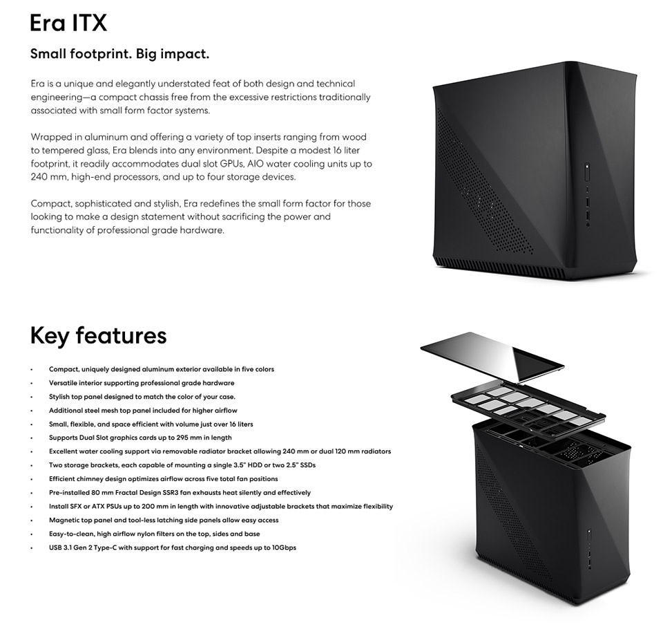 Buy Fractal Design Era ITX Case Carbon [FD-CA-ERA-ITX-BK] | PC Case ...