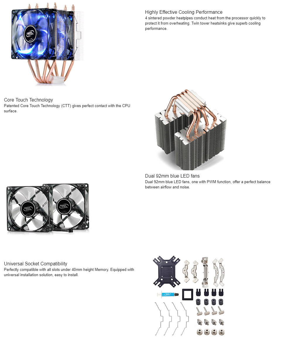 Buy Deepcool Frostwin LED CPU Cooler [CFAN-FROSTWIN-LED] | PC Case Gear ...