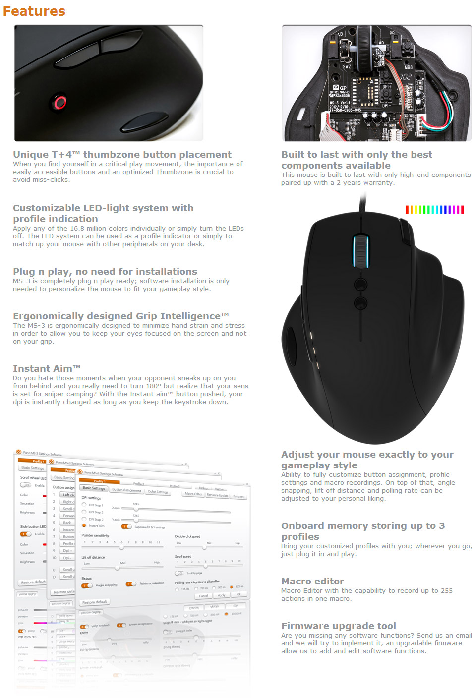 Buy Func MS3 R2 Gaming Mouse [FUNC-MS-3-R2] | PC Case Gear Australia