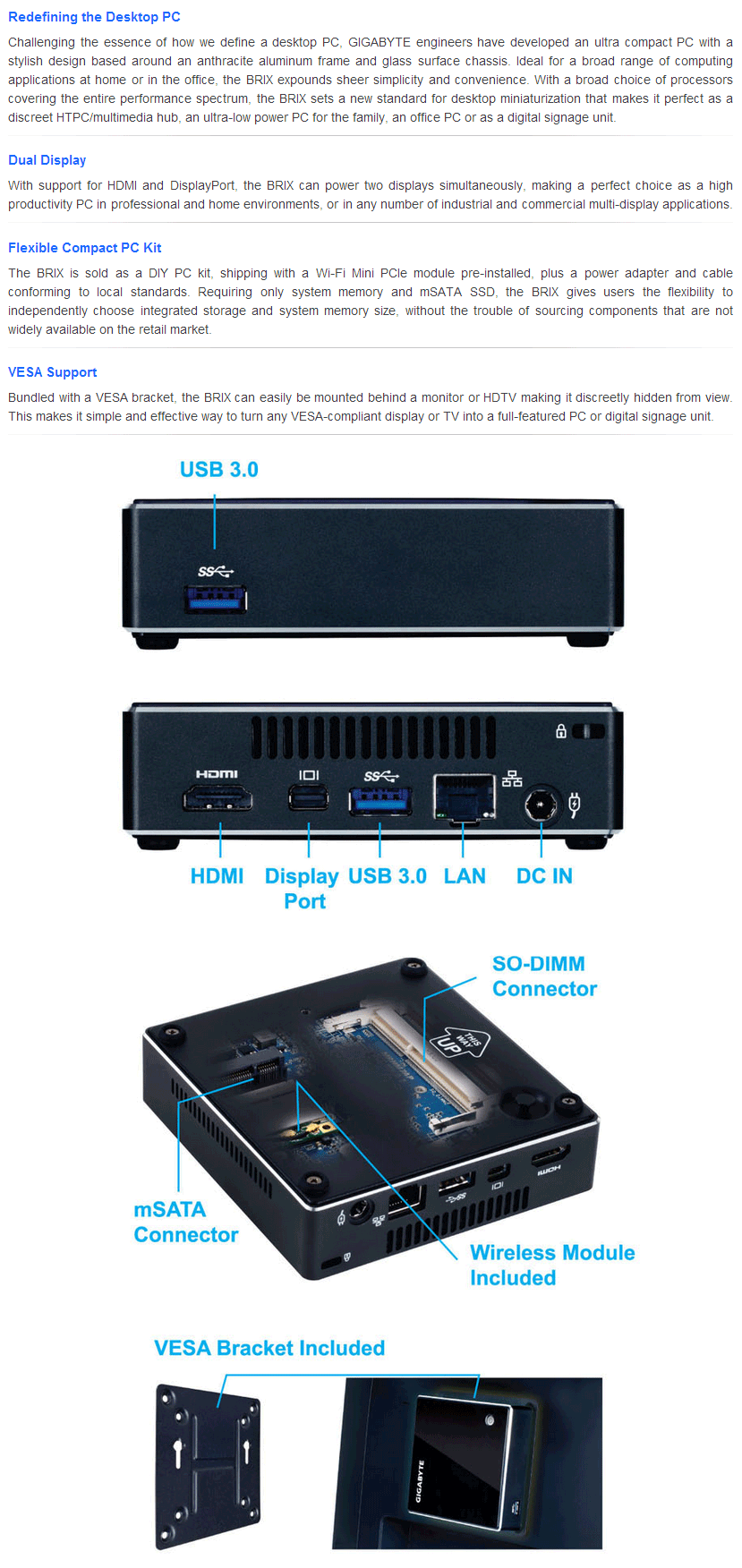 Buy Gigabyte GB-XM11-3337 BRIX Barebone [GB-XM11-3337] | PC Case Gear ...
