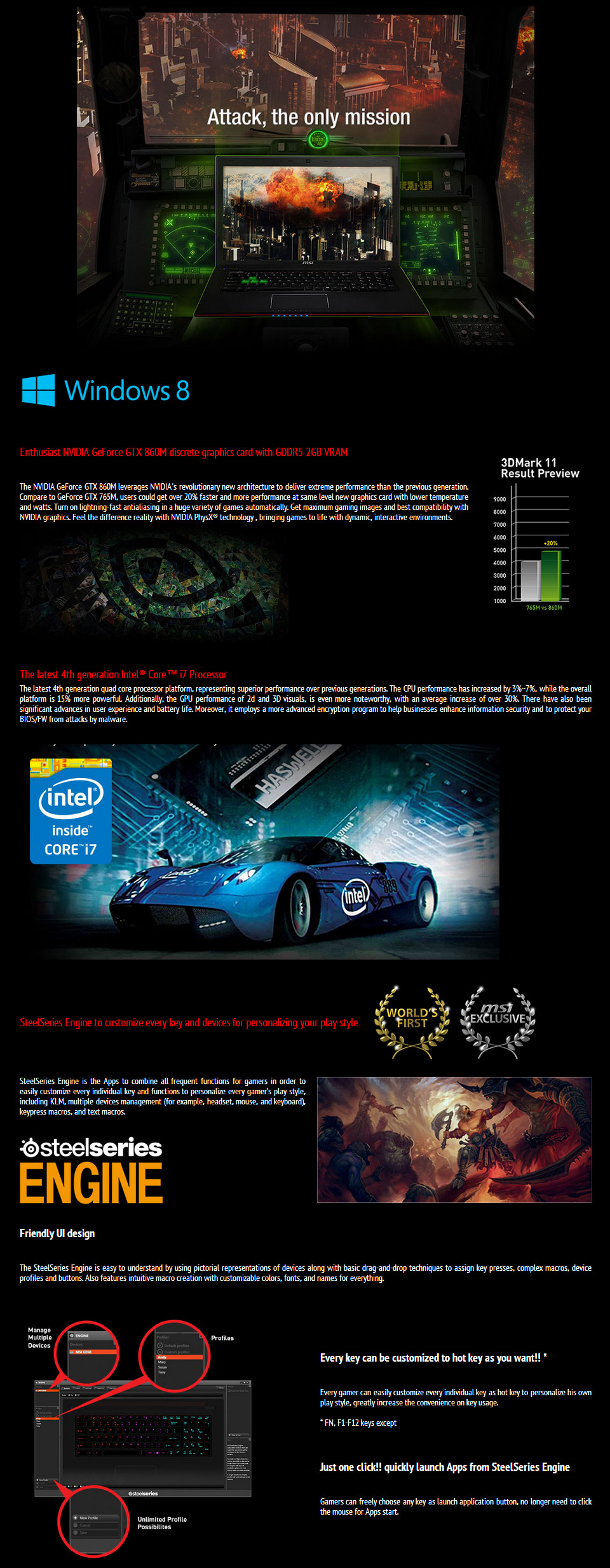 Buy MSI GE70 Apache Pro 17.3in Gaming Notebook [2PE-038AU] [GE70-2PE ...