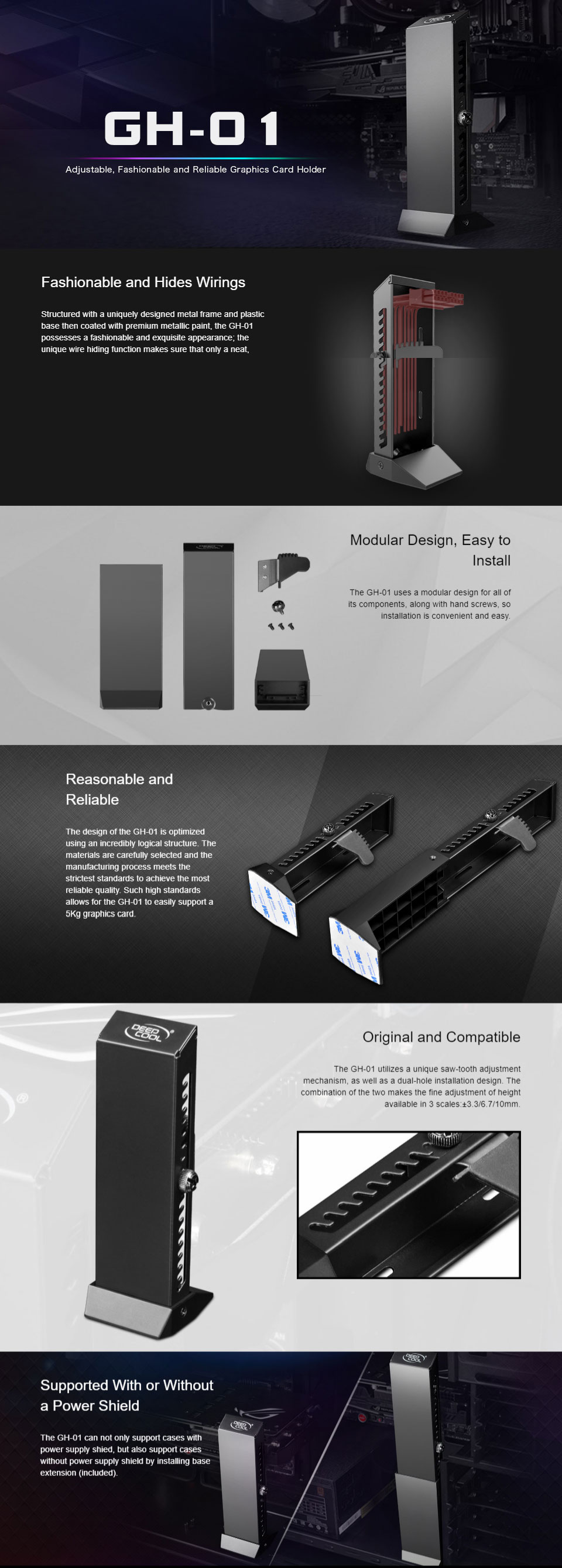 Buy Deepcool GH-01 GPU Support [DP-GCH2-GH01] | PC Case Gear Australia