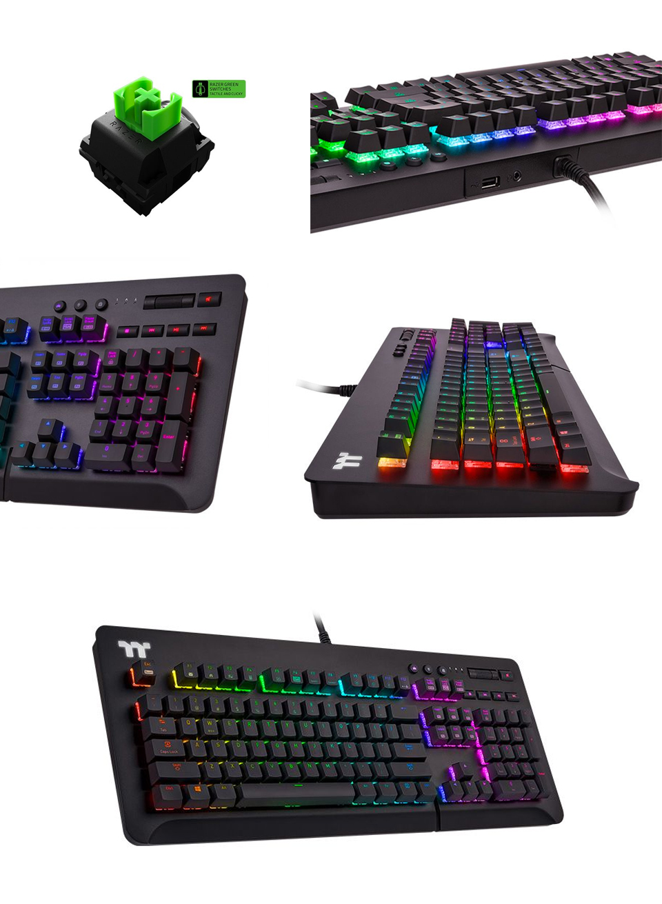 Buy Thermaltake Level 20 GT RGB Razer Mech Keyboard Green [GKB-LVG ...