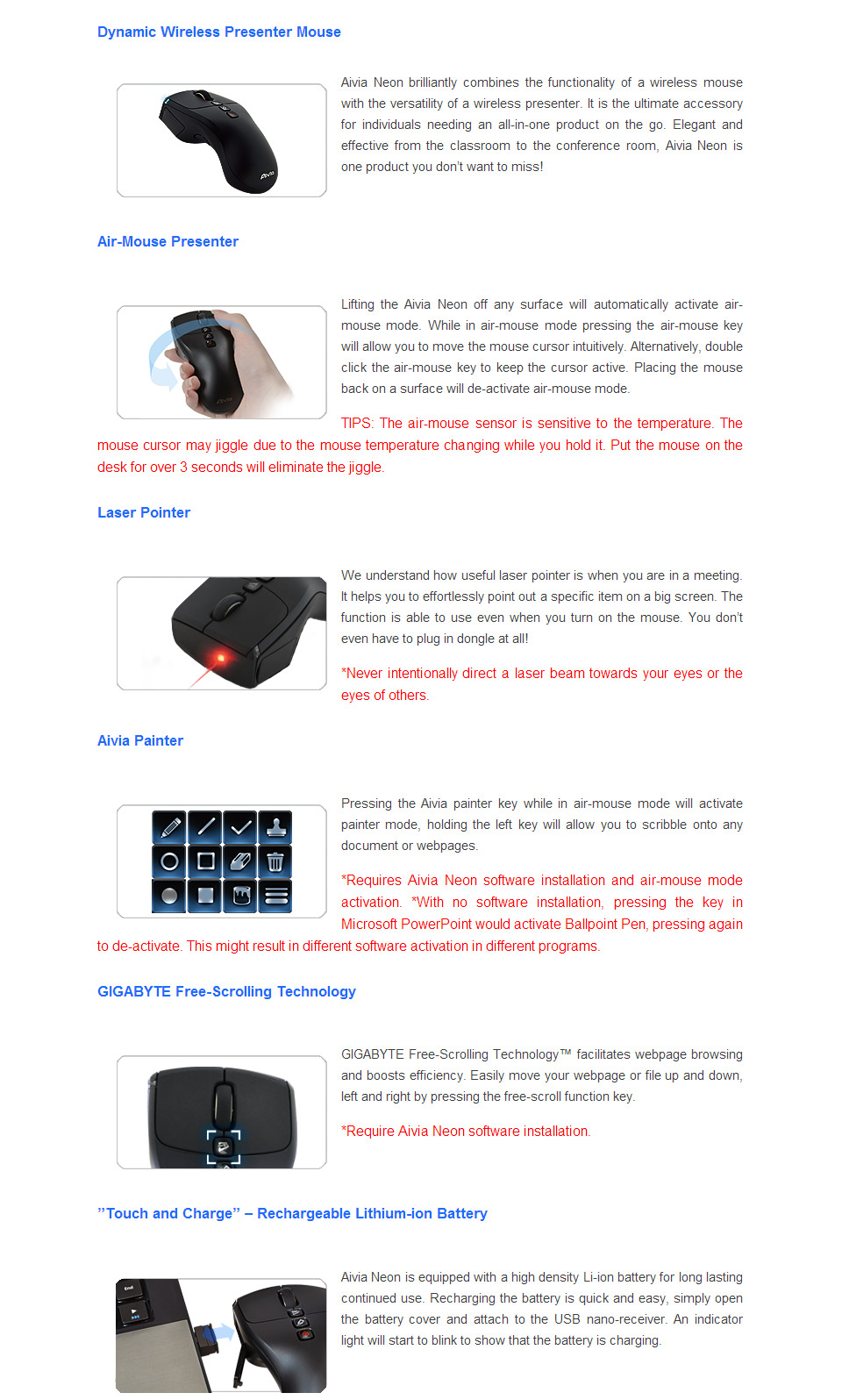 Buy Gigabyte Aivia Neon Wireless Presenter Mouse [GM-AIVIA-NEON] | PC ...