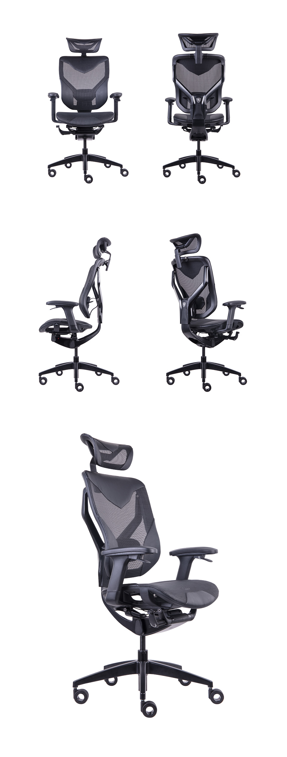 Buy GTCHAIR GR-V7-X Black Vida Ergonomic Gaming Chair [GTC-GR-V7-X-BK ...