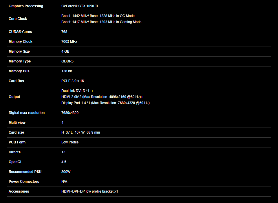 Buy Gigabyte GeForce GTX 1050 Ti OC Low Profile 4GB [N105TOC-4GL] | PC ...