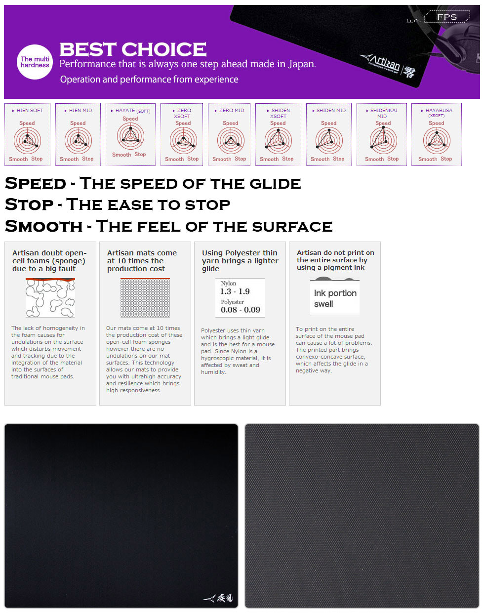 Buy Artisan HAYABUSA XSOFT Bright Black Large Mouse Pad [HB-XS-L] | PC ...