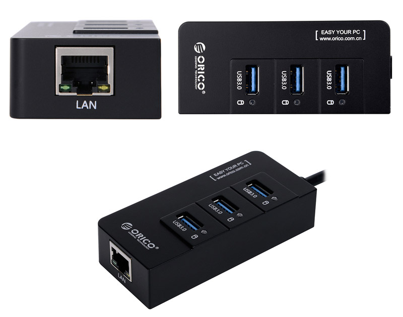 Buy Orico Portable 3 Port USB 3.0 Hub with RJ45 [ORICO-HR01-U3] | PC ...