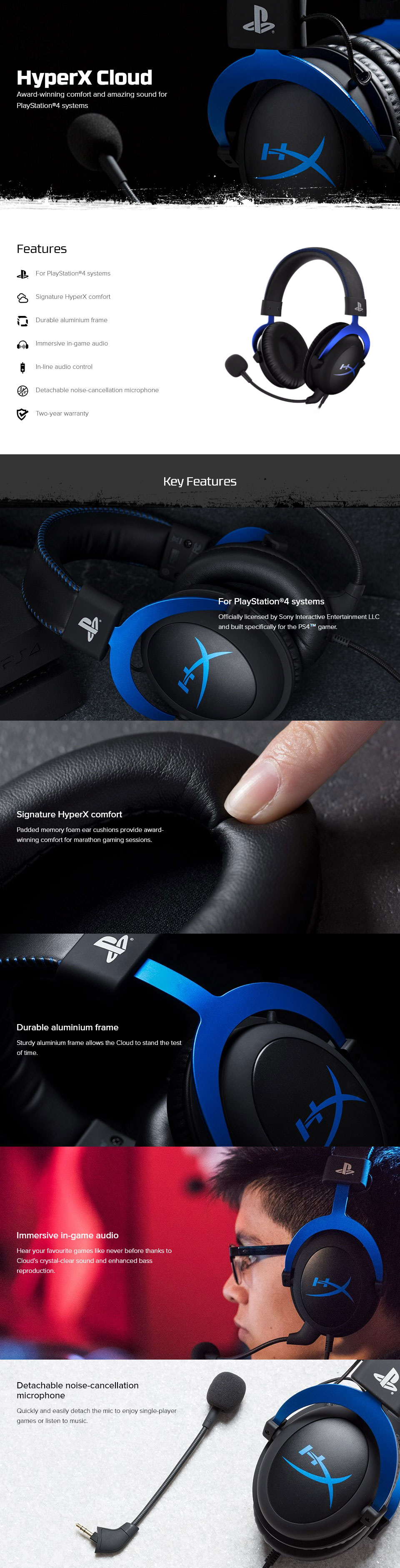 Buy HyperX Cloud Blue Gaming Headset For PS4 [HX-HSCLS-BL/EM] | PC Case ...