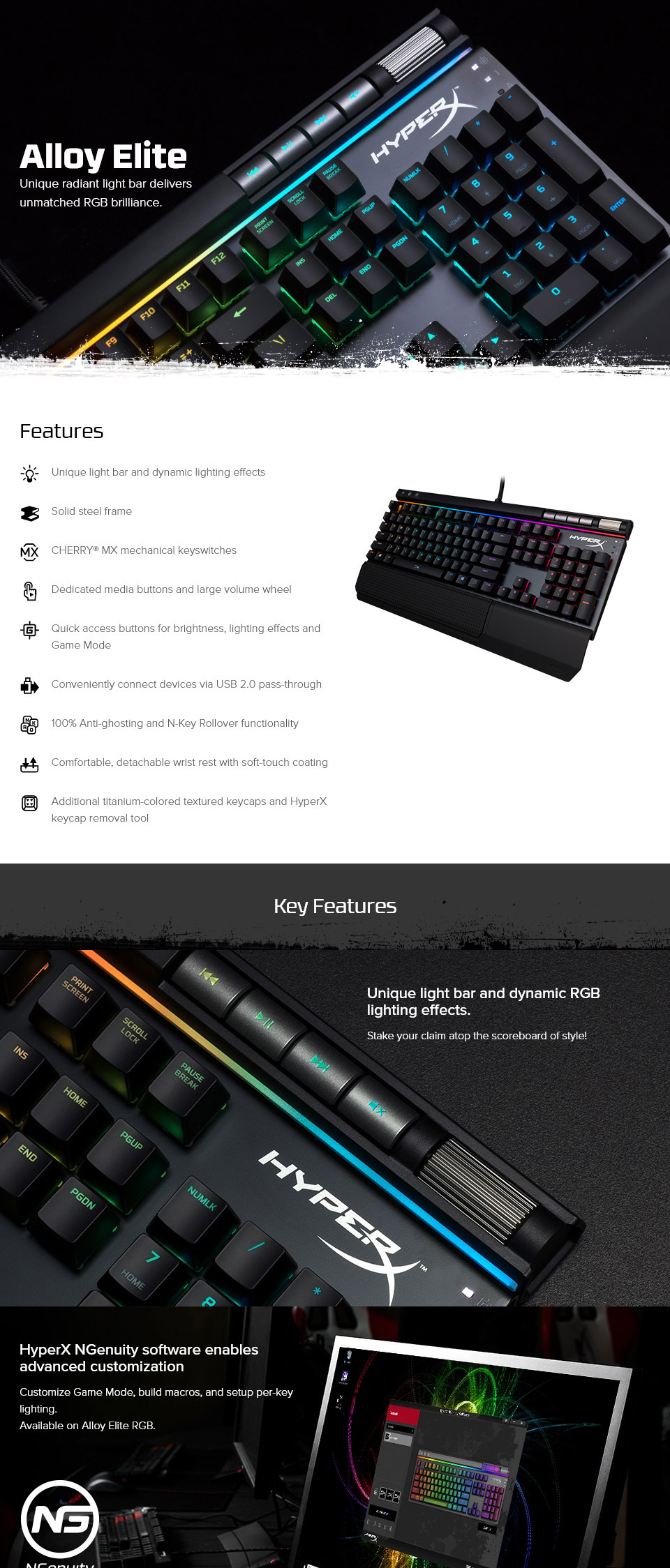 Buy HyperX Alloy Elite RGB Mechanical Gaming Keyboard MX Red [HX-KB2RD2 ...