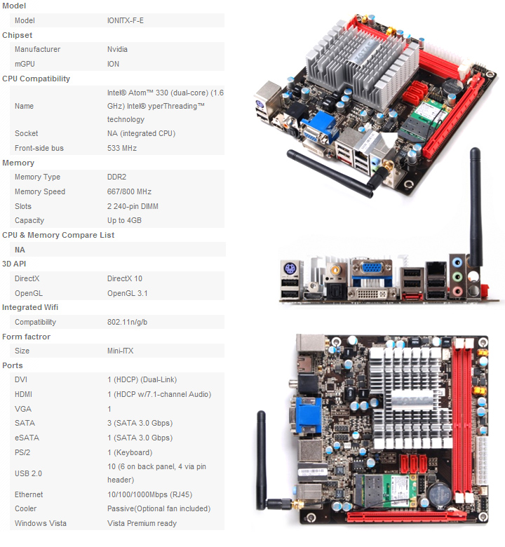 Buy Zotac ION ITX F Series Mini-ITX Motherboard [ZOT0118] | PC Case ...