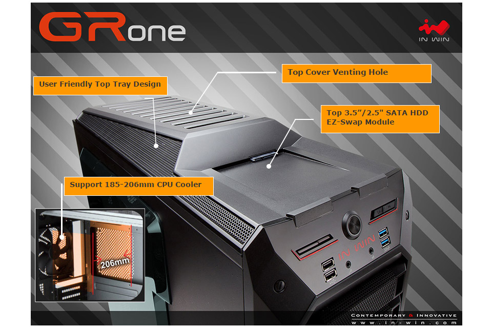 Buy In Win GR One Case Gunmetal [IW-GR-ONE] | PC Case Gear Australia