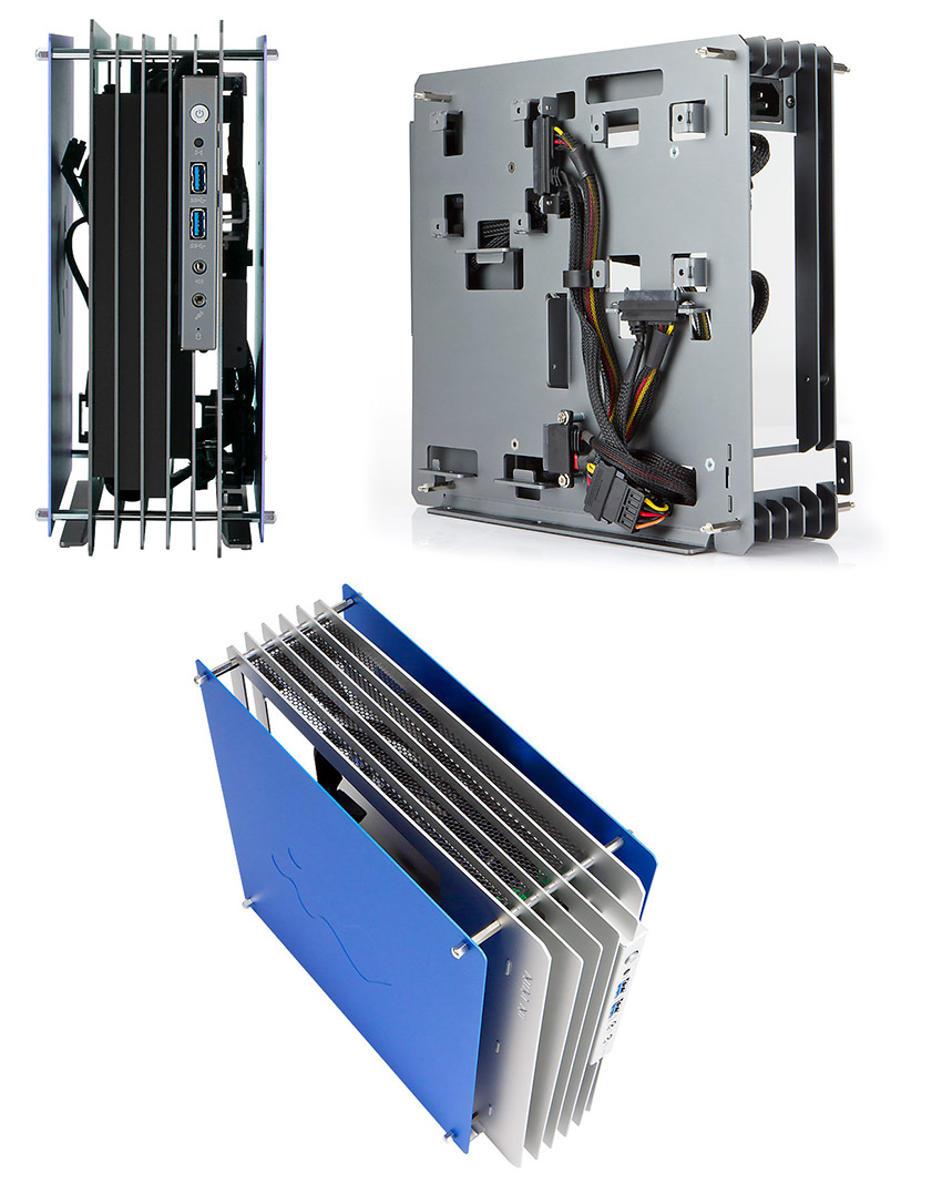 Buy In Win H-Frame Mini ITX Aluminium Case Blue [IW-HFRAME-MINI-BL ...