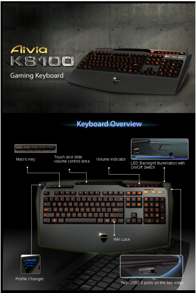Buy Gigabyte K8100 Aivia Gaming Keyboard Red [GK-K8100-RD] | PC Case ...