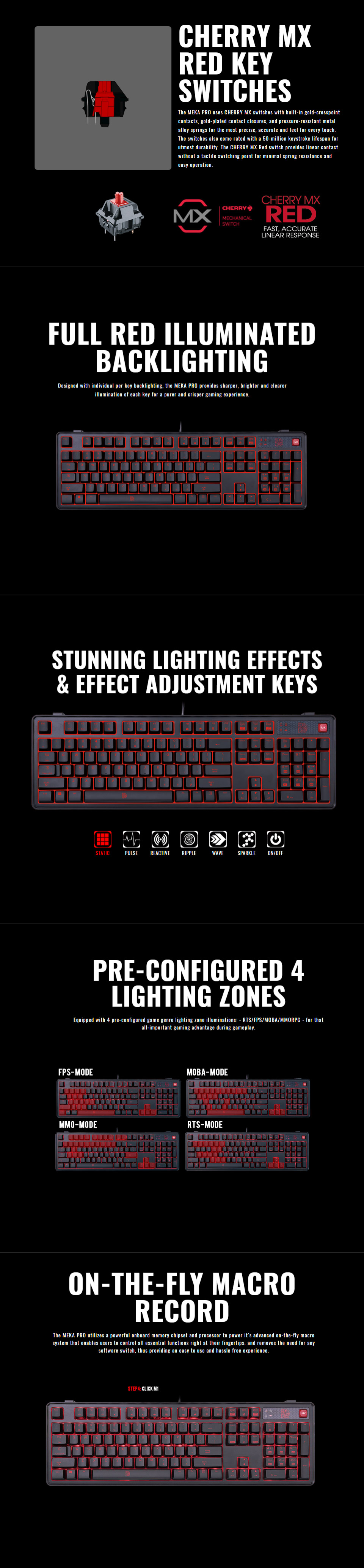 Buy Tt eSPORTS Meka Pro Cherry Red Gaming Keyboard [KB-MGP-RDBDUS-01] | PC Case Gear Australia
