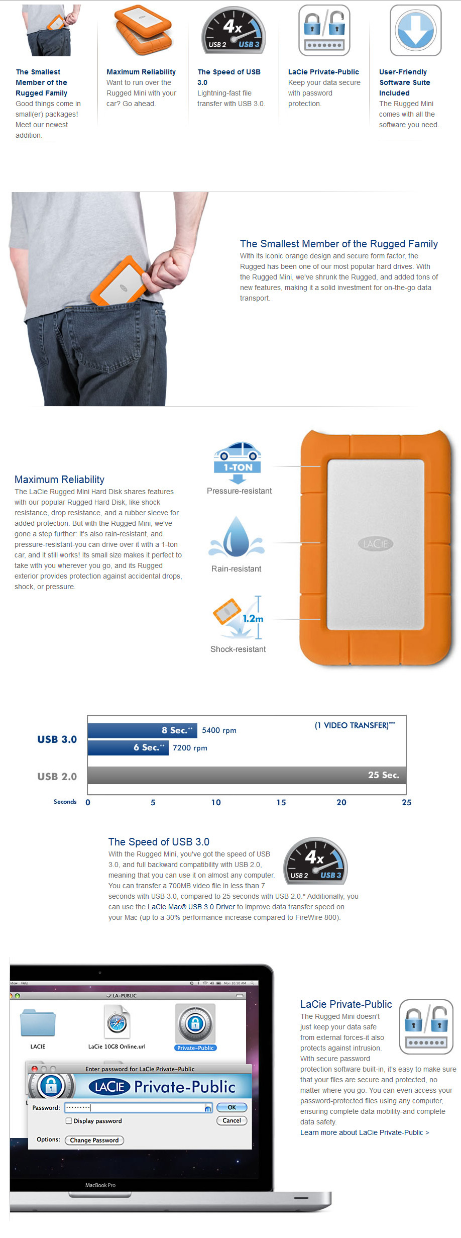 Buy LaCie Rugged Mini 1TB 2.5in Portable USB3.0 [LAC301558] | PC Case ...