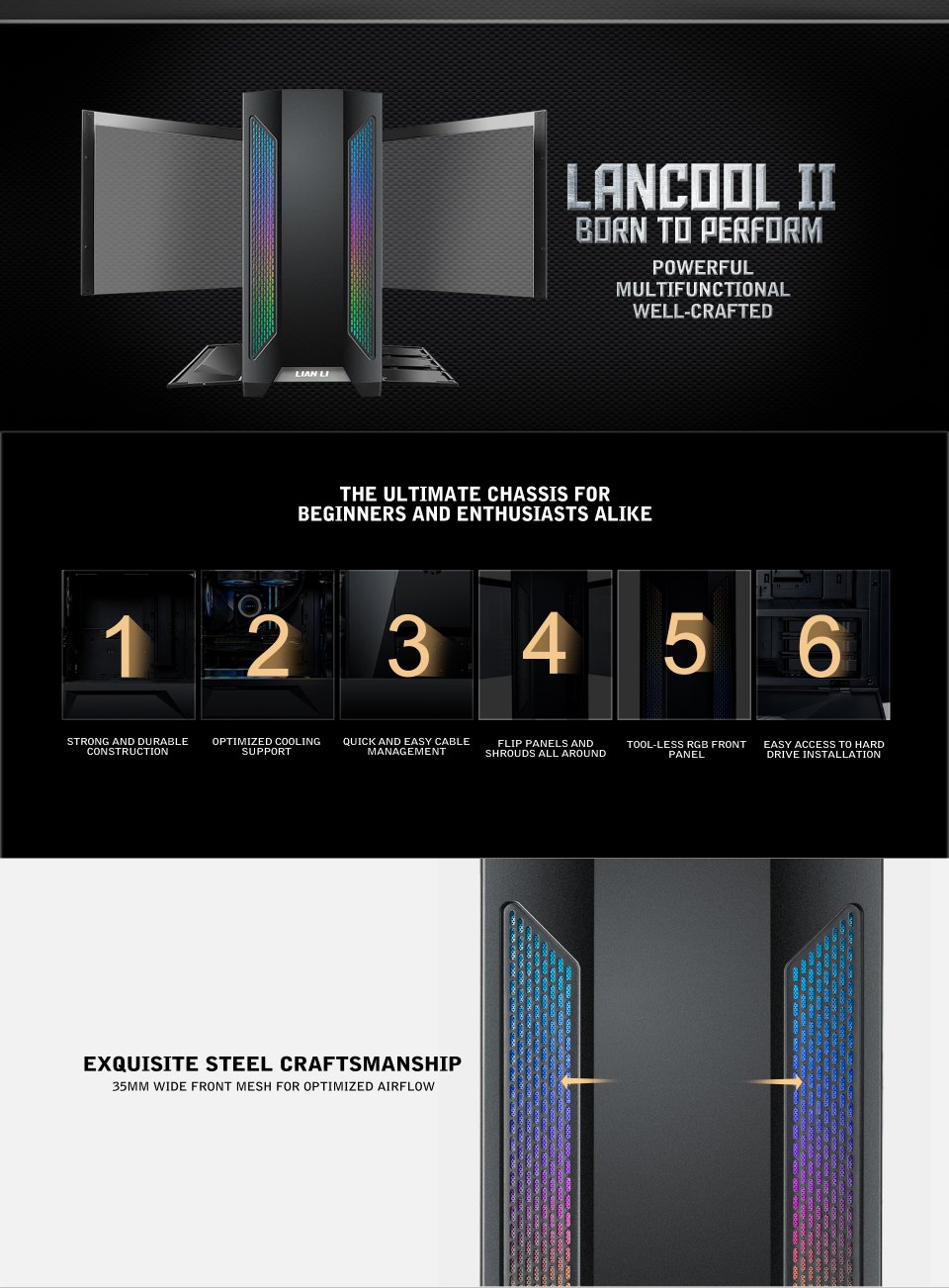 Buy Lian Li Lancool II Tempered Glass Case Black [LANTWO-X] | PC Case ...