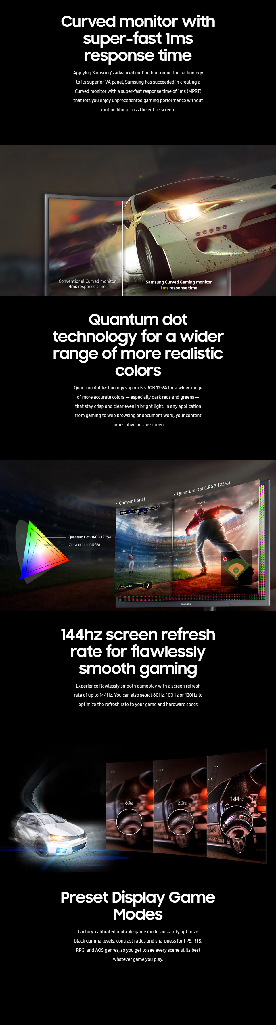 Buy Samsung CFG70 27in Curved Quantum Dot Gaming Monitor ...