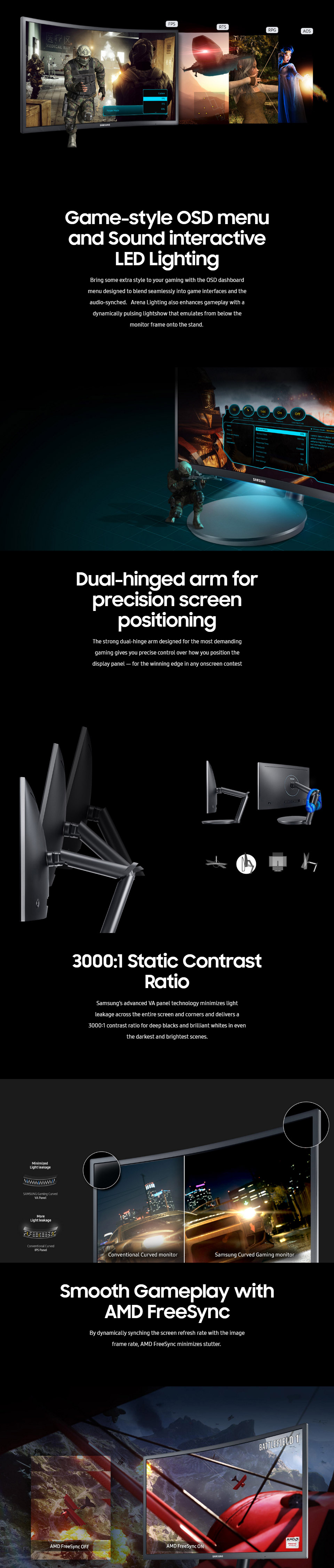 Buy Samsung CFG70 27in Curved Quantum Dot Gaming Monitor ...