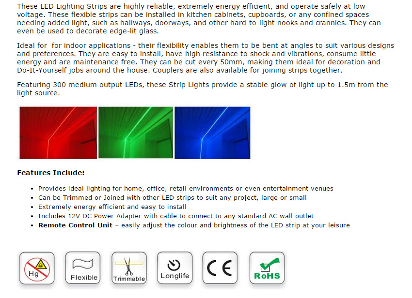 Buy RGB LED Strip with Remote 5m [LED-STP-5MRGB-INTN] | PC Case Gear ...