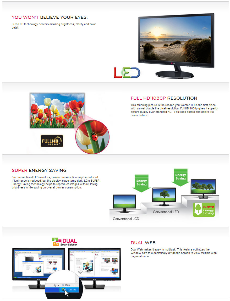 Buy LG EN43T-B 21.5in Widescreen LED Monitor [LG-22EN43T-B] | PC Case ...