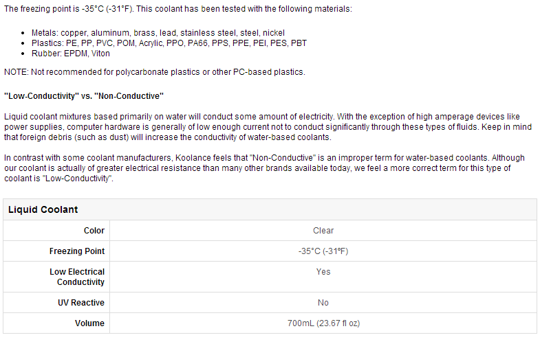 Buy Koolance LIQ-705 Liquid Coolant Bottle Clear 700ml [LIQ-705CL-B ...