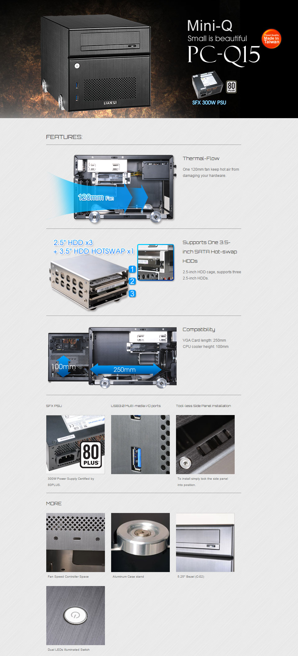 Buy Lian Li PC-Q15 HTPC Case with 300W Power Supply [LL-PC-Q15B] | PC ...