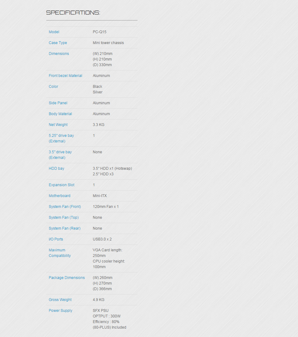 Buy Lian Li PC-Q15 HTPC Case with 300W Power Supply [LL-PC-Q15B] | PC ...