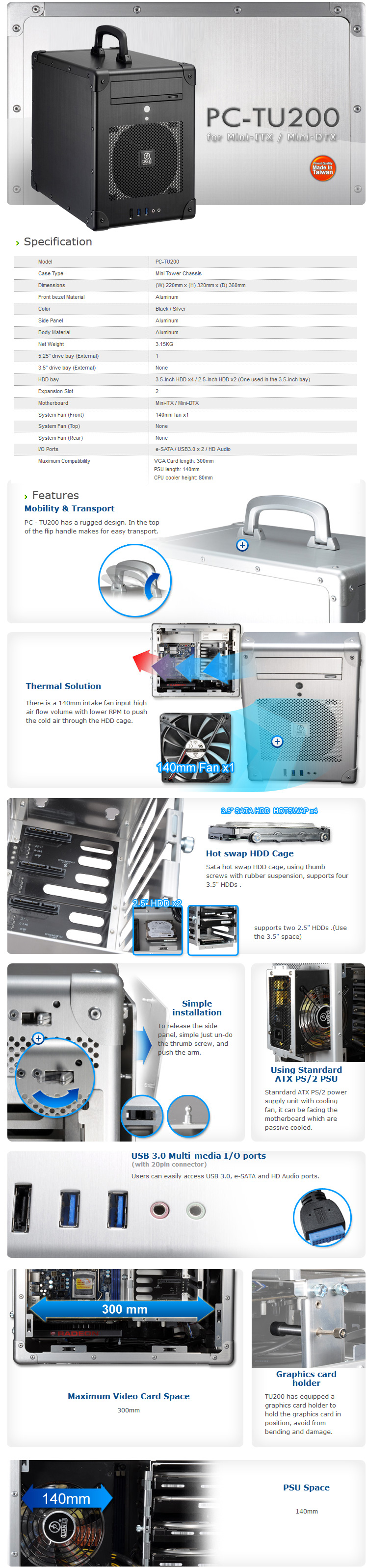 Buy Lian Li PC-TU200 Black HTPC Chassis [LL-PC-TU200B] | PC Case Gear ...