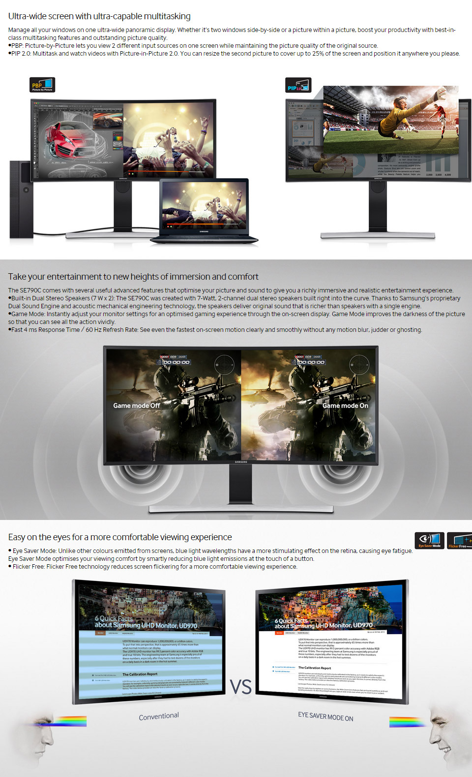 Buy Samsung S29E790C 29in Curved VA Ultrawide Monitor [LS29E790CNS/XY ...