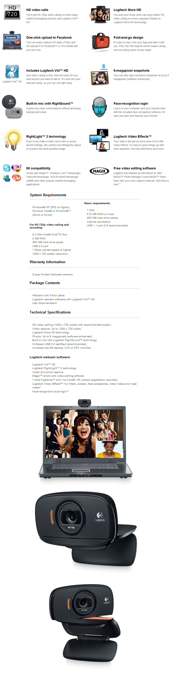 Buy Logitech C510 HD Webcam [960-000595] | PC Case Gear Australia