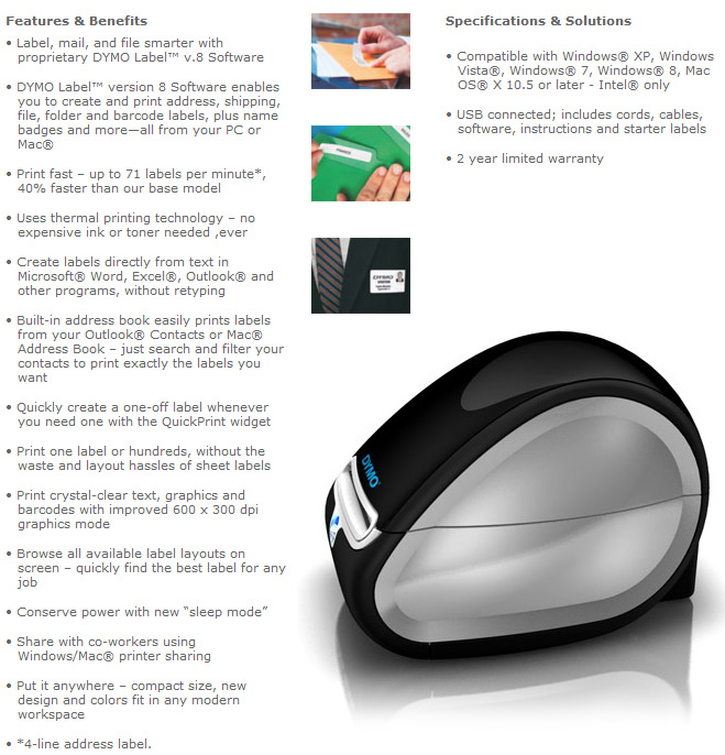 Buy DYMO LabelWriter 450 Turbo [LW450T] | PC Case Gear Australia